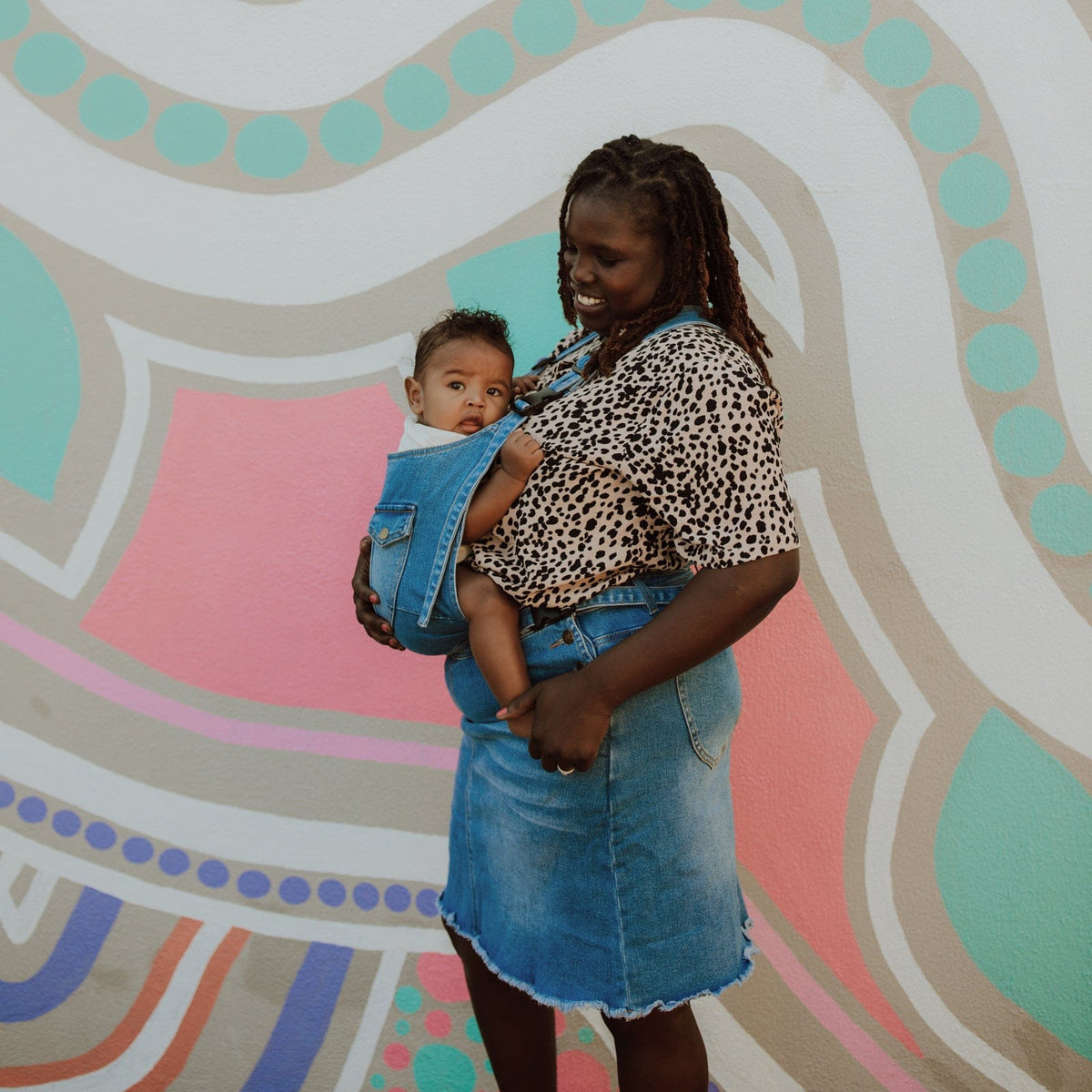 the summer blue babywearing overalls – the mumsie